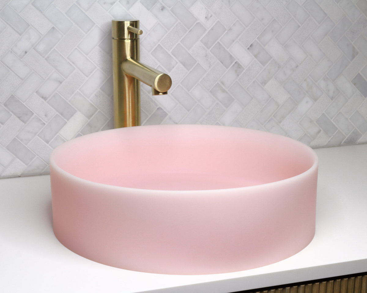 The Basin Lab Powder Coliseum Soft Pink Resin Basin — goodbathco
